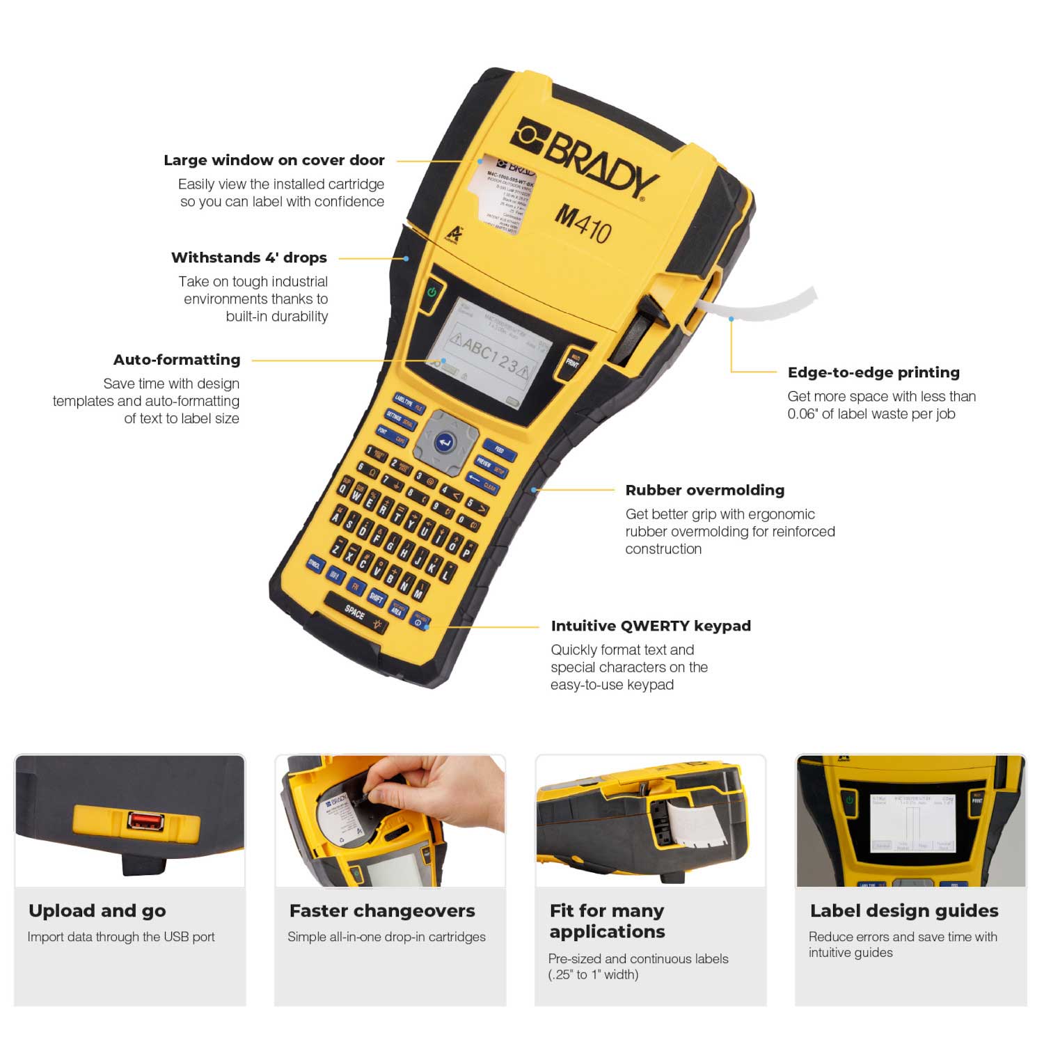 M410 Handheld Label Printer with Accessories Kit - Brady Part: M410-KIT ...