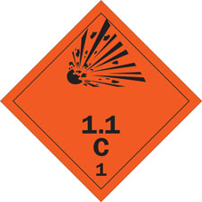 1.1 Explosive C 1 Placard - Brady Part: 06131 | Brady | BradyCanada.ca