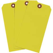 Brady Part: 102077 | Blank Heavy Duty Fluorescent Yellow Tags | BradyID.com