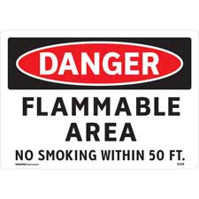 DANGER Flammable Area No Smoking Within 50 Ft Sign | Brady | BradyCanada.ca