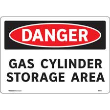 DANGER Gas Cylinder Storage Area Sign | Brady | BradyID.com
