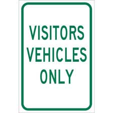 Visitors Vehicles Only Sign - Brady Part: 103728 | Brady | BradyCanada.ca