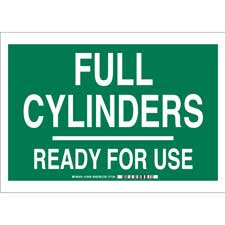 Full Cylinders Ready For Use Sign | Brady | BradyCanada.ca