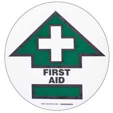 FIRST AID Up Arrow ToughStripe Floor Sign - Brady Part: 104486 | Brady ...