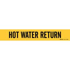 HOT WATER RETURN Polyester Pipe Markers | Brady | BradyID.com
