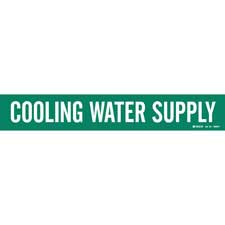 COOLING WATER SUPPLY Polyester Pipe Markers | Brady | BradyID.com