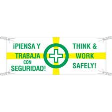 Bilingual Think & Work Safely! Sign - Brady Part: 106306 | Brady ...