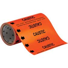 CAUSTIC Roll Form Pipe Marker | Brady | BradyID.com