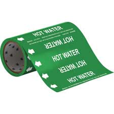 HOT WATER Roll Form Pipe Marker | Brady | BradyID.com