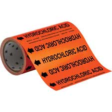 HYDROCHLORIC ACID Roll Form Pipe Marker | Brady | BradyID.com