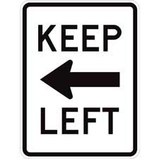 Keep Left Sign - Brady Part: 113287 | Brady | BradyID.com