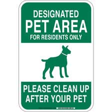 Designated Pet Area For Residents Only Please Clean Up After Your Pet ...