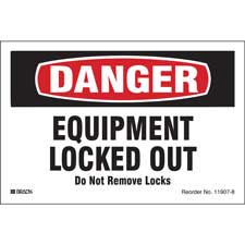 DANGER: Equipment Locked Out Do Not Remove Locks Sign - Brady Part ...