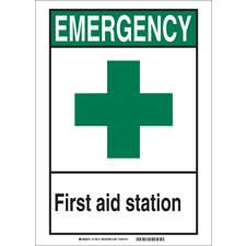 EMERGENCY First Aid Station Sign | Brady | BradyID.com