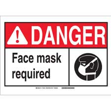 Brady Part: 119923 | DANGER Face Mask Required Sign | BradyCanada.ca