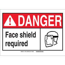 DANGER Face Shield Required sign | Brady | BradyCanada.ca