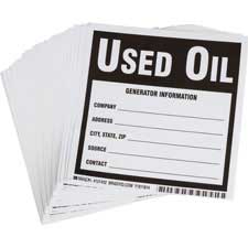 Used Oil Generator Information Labels - Brady Part: 121432 | Brady ...