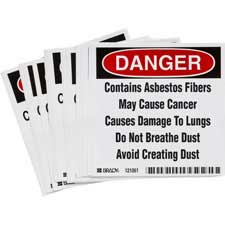 DANGER Contains Asbestos Fibers May Cause Cancer Labels - Brady Part ...