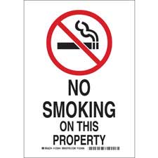 No Smoking On This Property Sign | Brady | BradyID.com