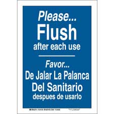 Bilingual Please Flush After Each Use Sign | Brady | BradyCanada.ca