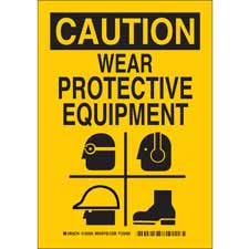 CAUTION Wear Protective Equipment Sign | Brady | BradyCanada.ca