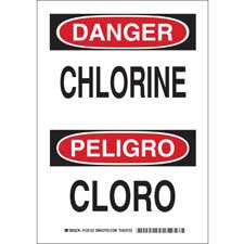 Bilingual DANGER Chlorine Sign | Brady | BradyID.com