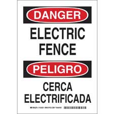 Bilingual DANGER Electric Fence Sign | Brady | BradyCanada.ca