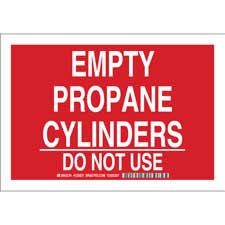 Empty Propane Cylinders Do Not Use Sign | Brady | BradyCanada.ca