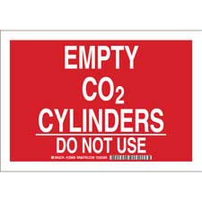 Empty Co2 Cylinders Do Not Use Sign | Brady | BradyID.com