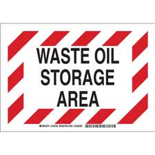 Brady Part: 125794 | Waste Oil Storage Area Sign | bradyid.com.sg