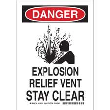 Brady Part: 126219 | DANGER Explosion Relief Vent Stay Clear Sign ...
