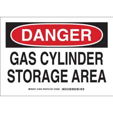 DANGER Gas Cylinder Storage Area Sign | Brady | BradyID.com