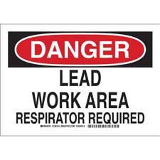 DANGER Lead Work Area Respirator Required Sign | Brady | BradyCanada.ca