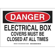 DANGER Electrical Box Covers Must Be Closed At All Times Sign | Brady ...