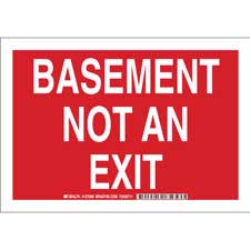 Basement Not An Exit Sign | Brady | BradyCanada.ca