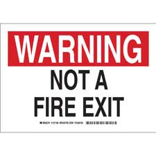 WARNING Not A Fire Exit Sign | Brady | BradyID.com