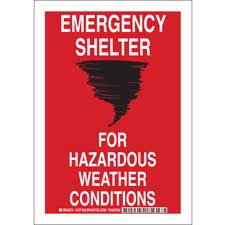 Emergency Shelter For Hazardous Weather Conditions Sign | Brady ...