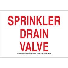 Sprinkler Drain Valve Sign | Brady | BradyID.com