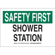 SAFETY FIRST Shower Station Sign | Brady | BradyID.com