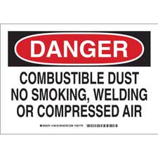 DANGER Combustible Dust No Smoking, Welding Or Compressed Air Sign ...