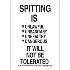 Spitting Is Unlawful Unsanitary Unhealthy Dangerous It Will Not Be ...