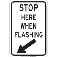 STOP Here When Flashing Sign | Brady | BradyID.com