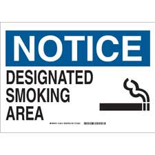 NOTICE Designated Smoking Area Sign | Brady | BradyID.com