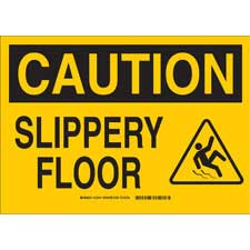 CAUTION Slippery Floor Sign | Brady | BradyID.com