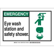 EMERGENCY Eye Wash Station And Safety Shower. Sign | Brady | BradyCanada.ca