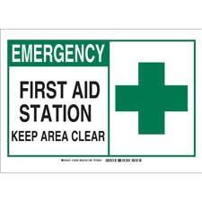 Señalamiento - First Aid Station Keep Area Clear | Brady | BradyID.com.mx