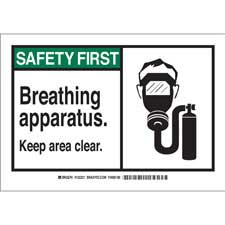 Brady Part: 132235 | SAFETY FIRST Breathing Apparatus. Keep Area Clear ...