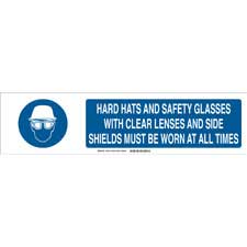 Señal deslizable con leyenda: Hard Hats And Safety Glasses With Clear ...