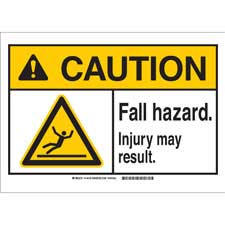 CAUTION Fall Hazard Injury May Result. Sign | Brady | BradyIndia.co.in