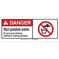 DANGER Non-Potable Water. Do Not Use For Drinking, Washing Or Cooking ...